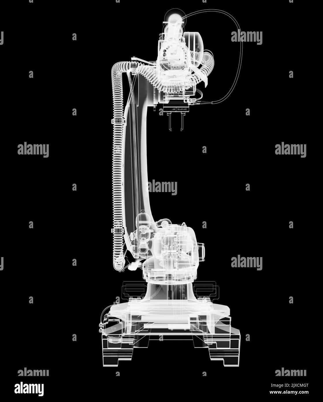 Industrial robot, x-ray transparent. 3D illustration Stock Photo - Alamy