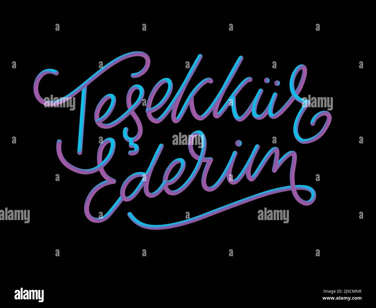 Text In The Turkish Thank You Lettering Ink Illustration Modern