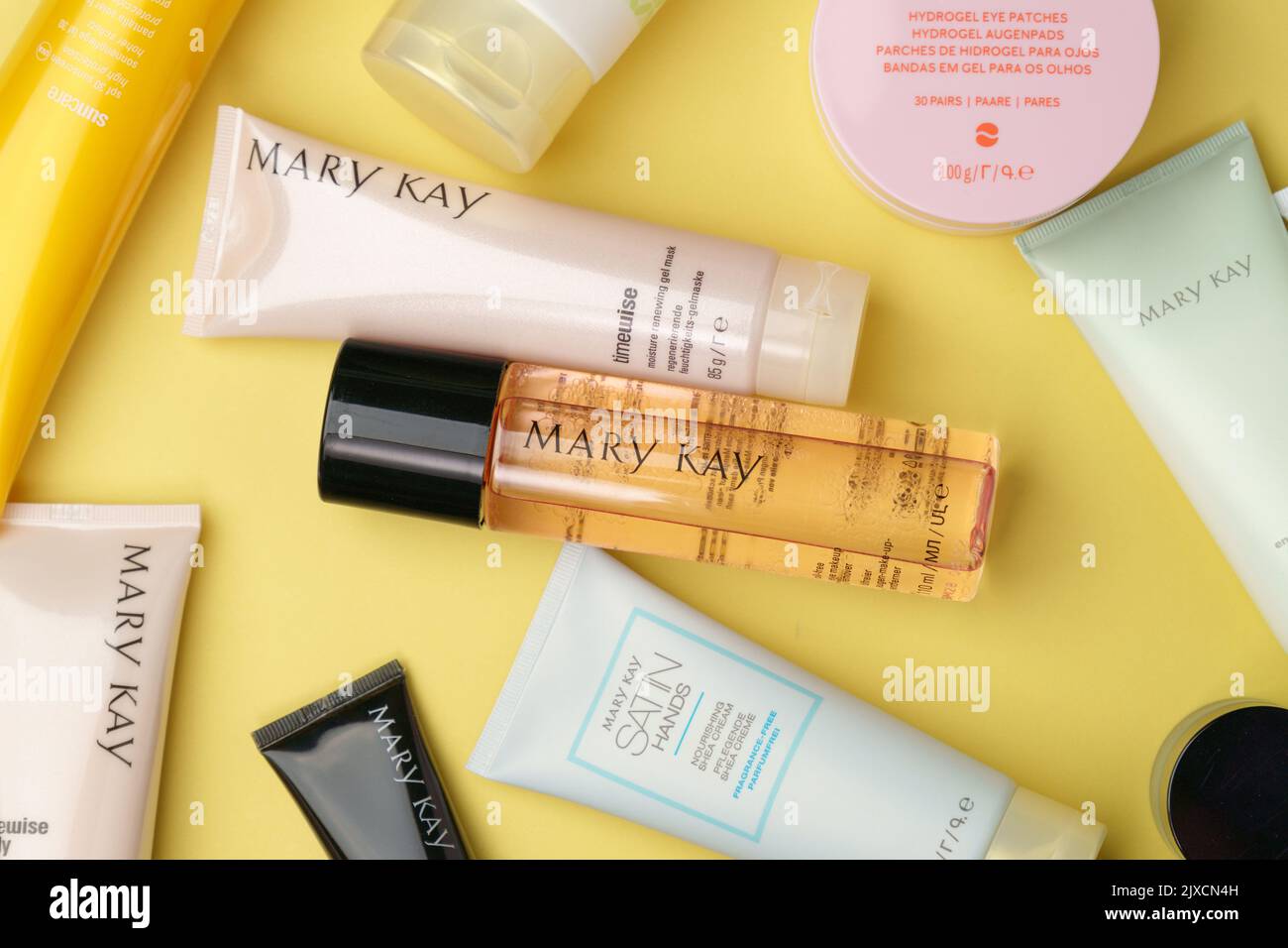 Tyumen, Russia-June 30, 2022: Mary Kay logo close-up, a private company ...