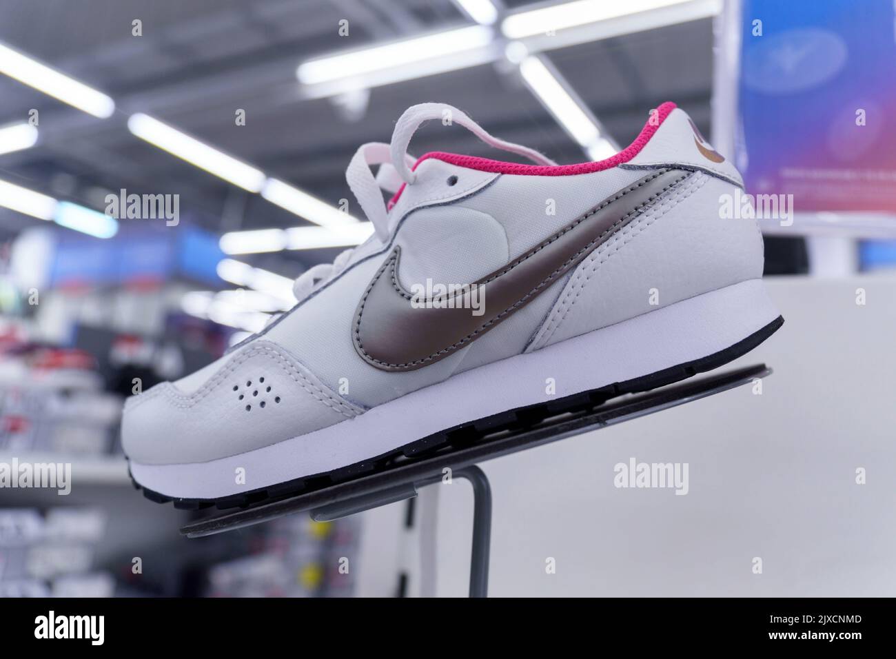 Tyumen, Russia-August 12, 2022: Sneakers with the Nike logo. Nike, Inc ...