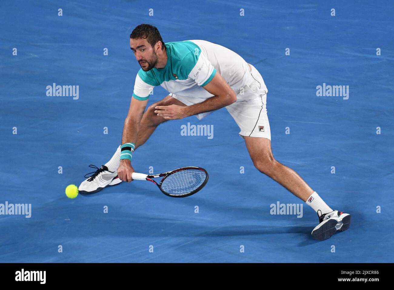 Marin Cilic of Croatia during play against Kyle Edmund of Great Britain ...