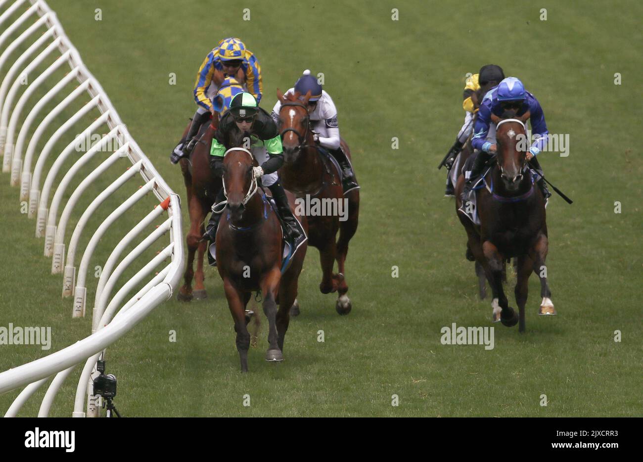 Jockey Brenton Avdulla (green and black) rides Brook Magic to win race ...
