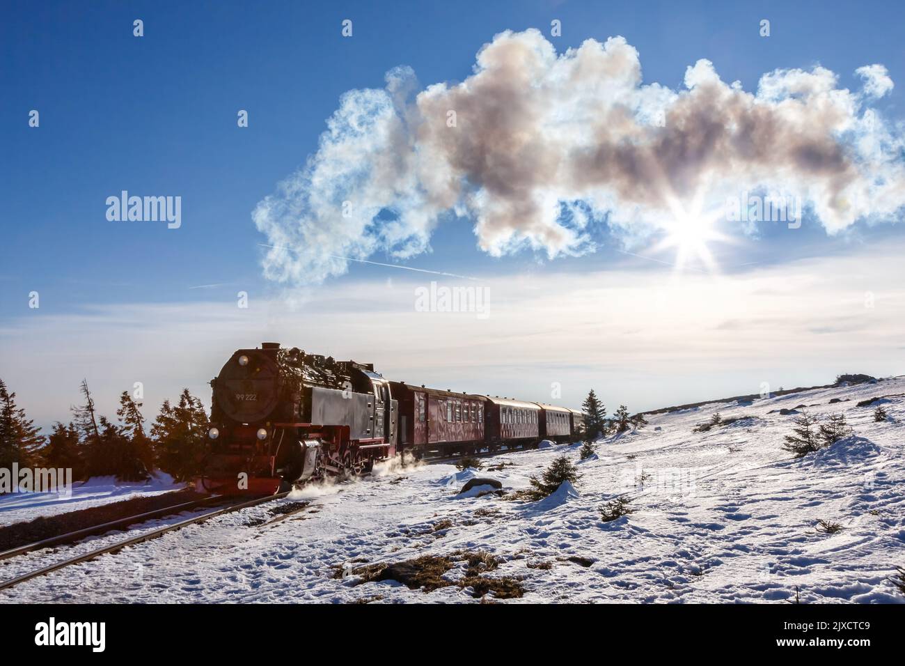 Steam train in snow on hi-res stock photography and images - Alamy