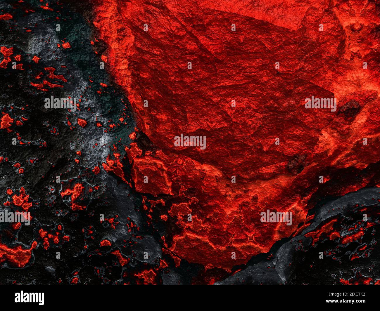 3D rendering, texture of rough black with red stones Stock Photo - Alamy