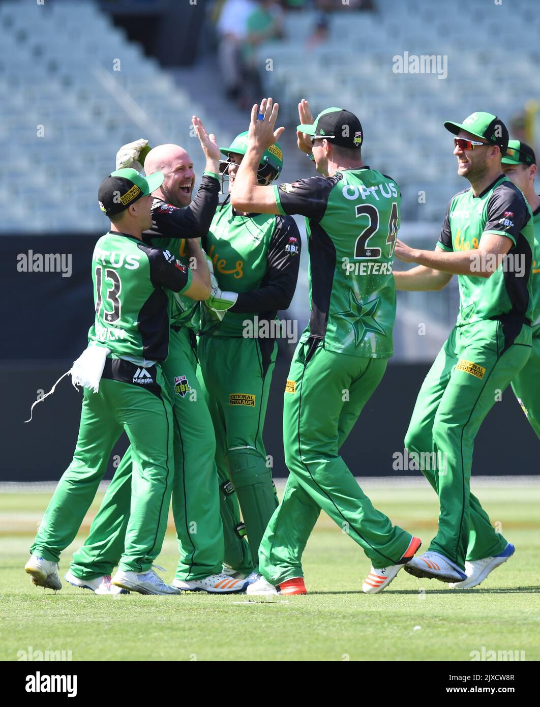Ben Dunk and Kevin Pietersen (second right) during the Big Bash League ...