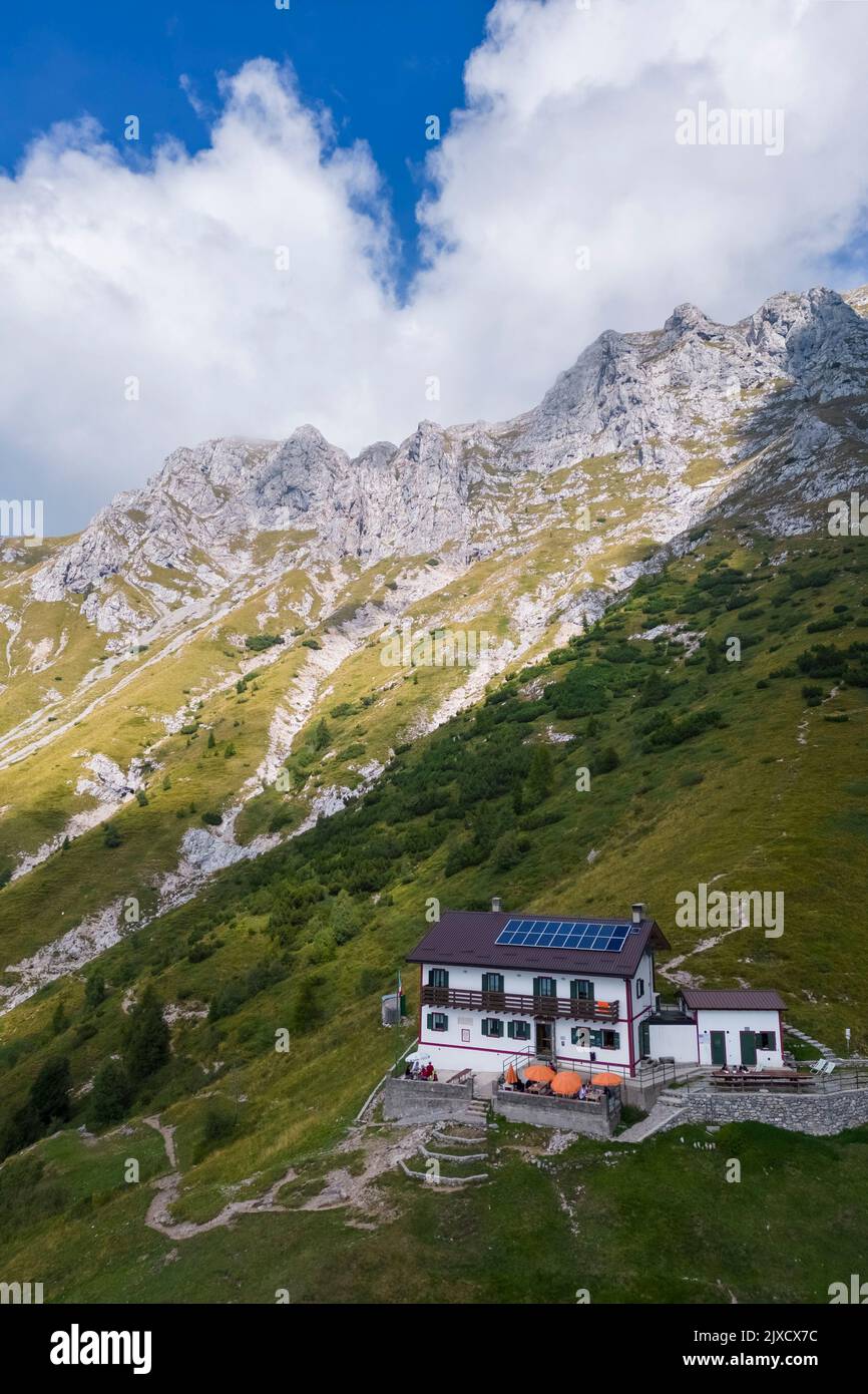 Aerial view of the Rifugio Bietti Buzzi and Grigna Settentrionale ...
