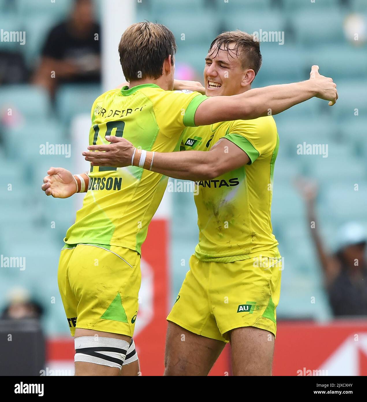 John Porch (right) and Lachie Anderson of Australia celebrate their men ...