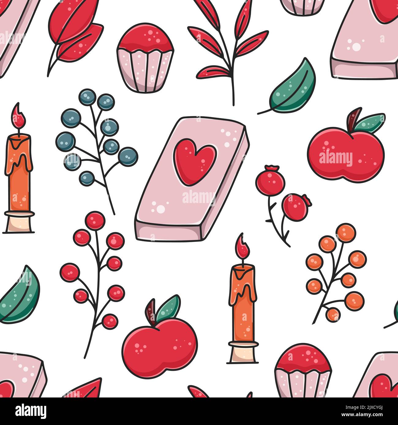 Seamless pattern cupcake autumn Stock Vector Images - Alamy