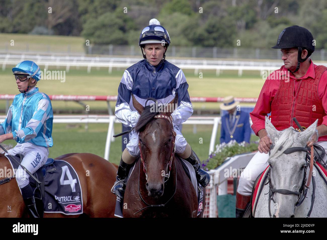 Jockey Damian Lane is seen after riding Won Ball to win race 2, the ...