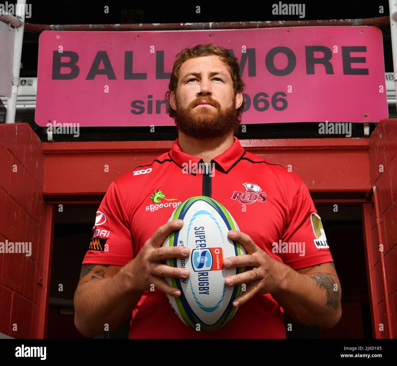 New Queensland Reds captain Scott Higginbotham is seen posing for a ...
