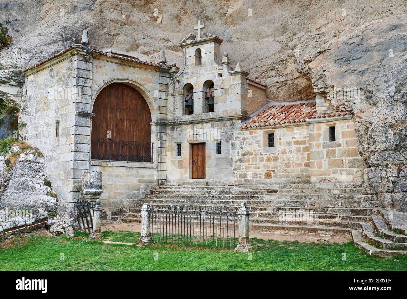 Hermitage of San Bernabe in the Ojo Guareña Karstic complex, National ...