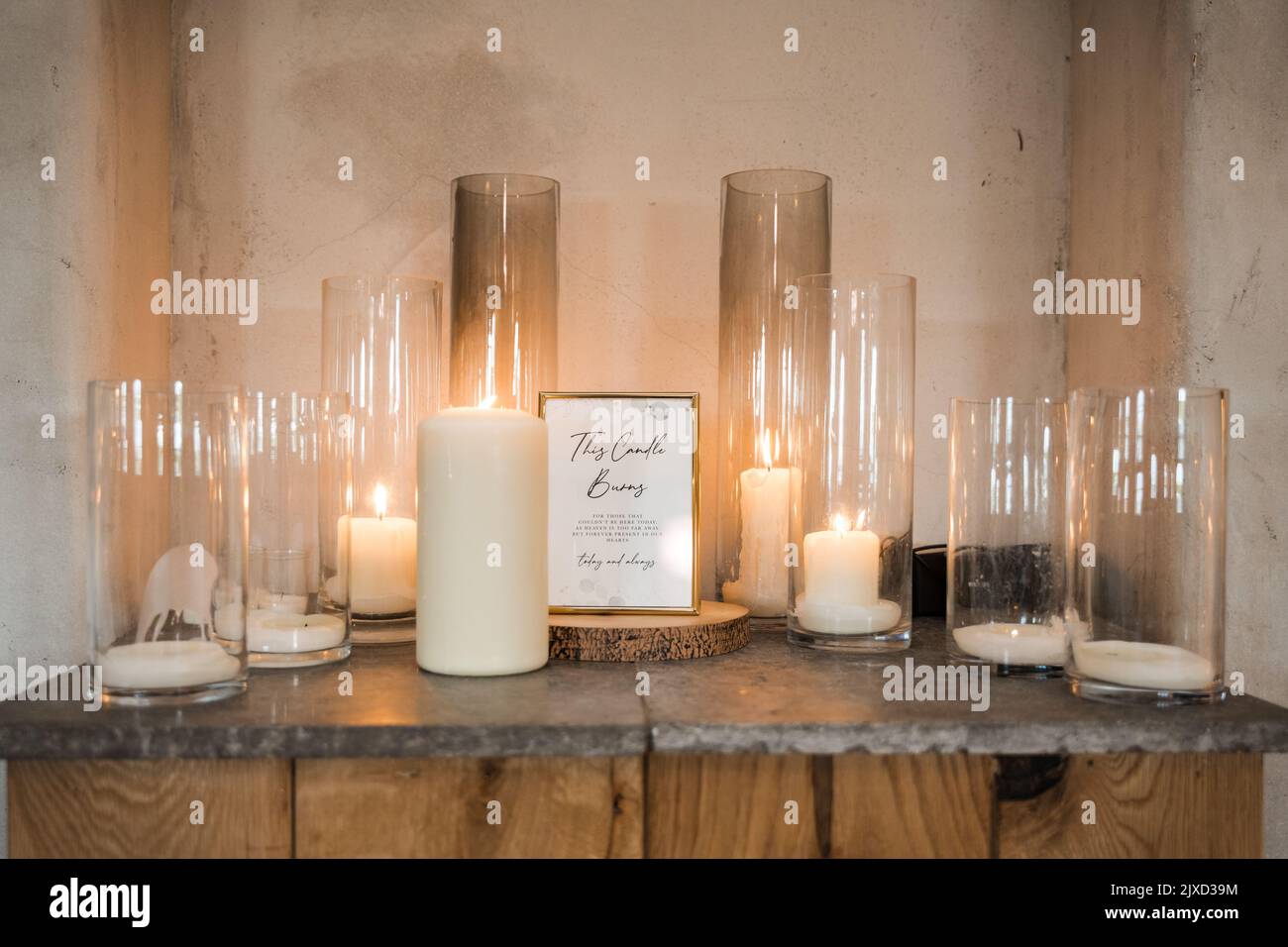 Candles burning to remember those who could not come to wedding ...
