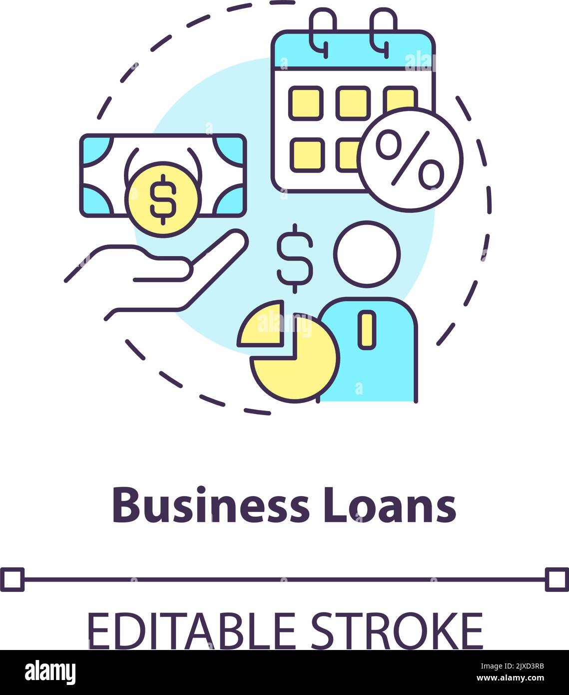 Business loans concept icon Stock Vector Image & Art - Alamy