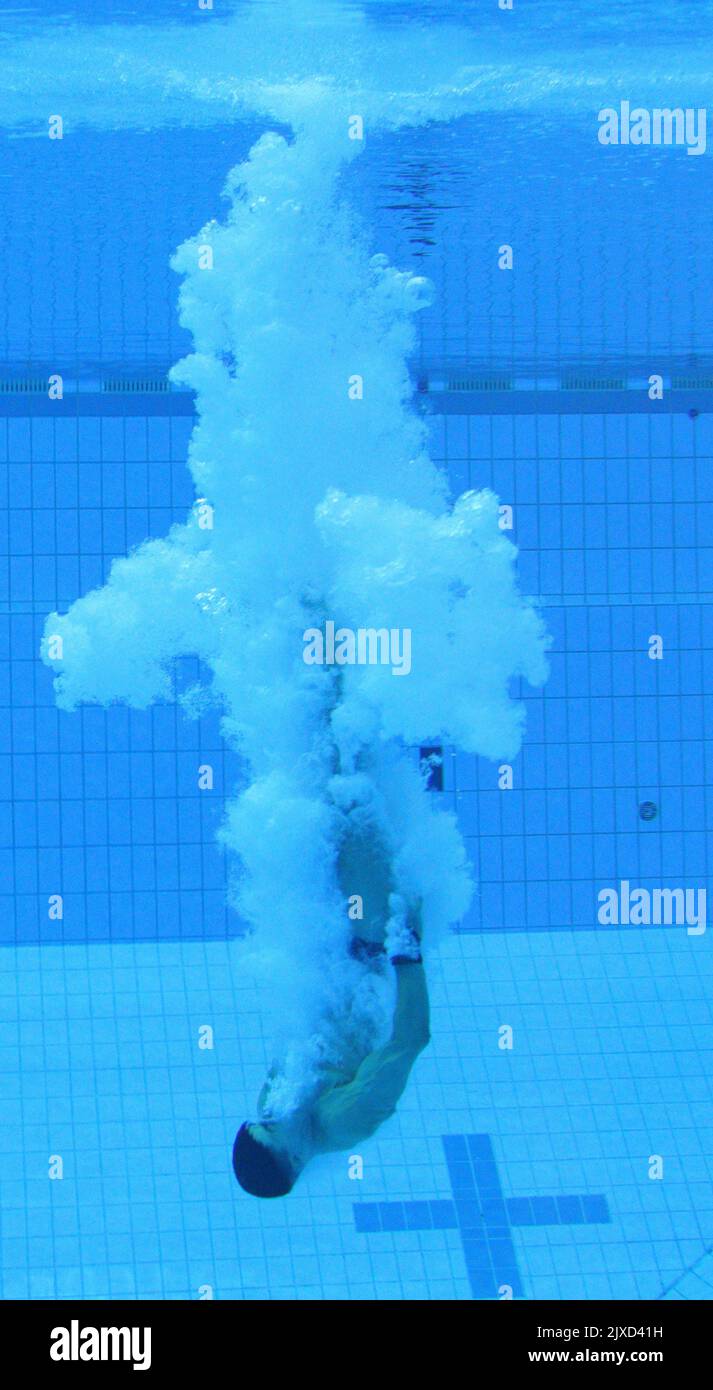 Declan Stacey of the Australian Commonwealth Games dive team completes ...