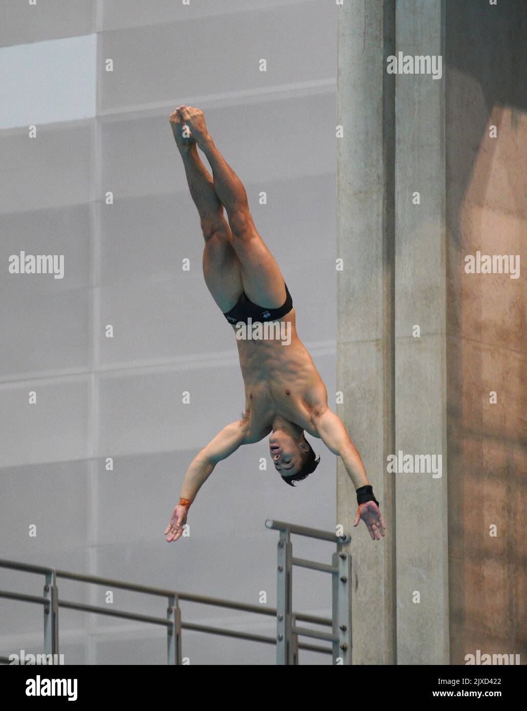 Declan Stacey of the Australian Commonwealth Games dive team completes ...