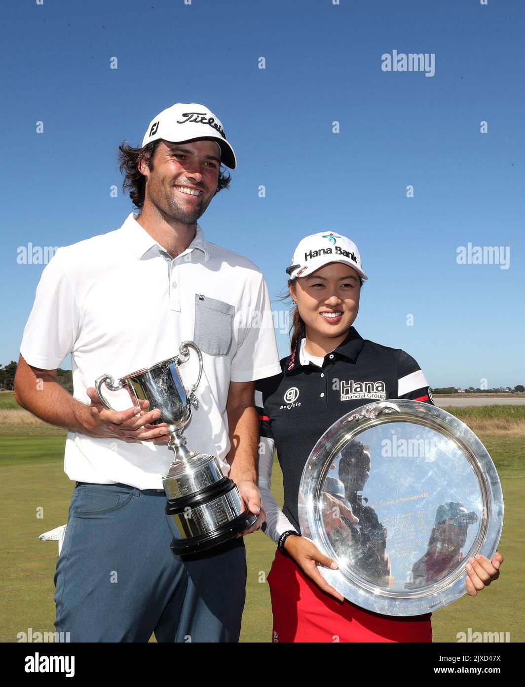 Simon Hawkes winner of the Mens Golf Vic Open and the Womens Golf Vic ...