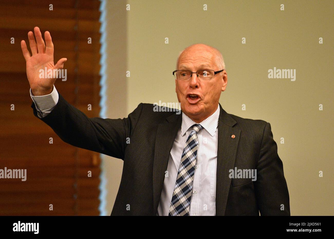 New Liberal Senator Jim Molan at a government joint party room meeting ...