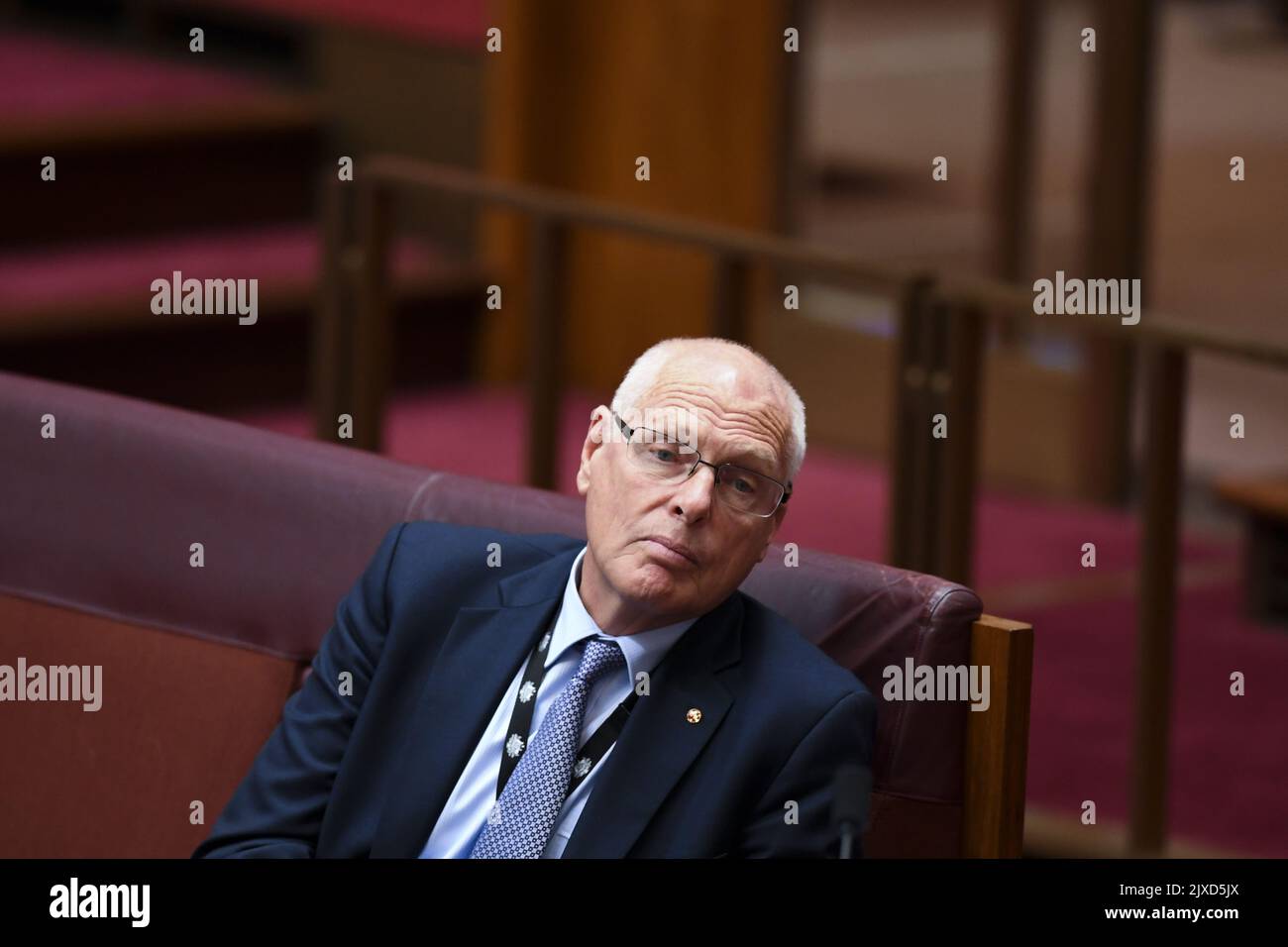 Liberal Senator Jim Molan is seen during debate in the Senate chamber ...