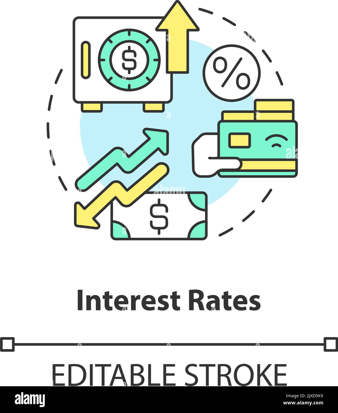 Interest rates concept icon Stock Vector Image & Art - Alamy