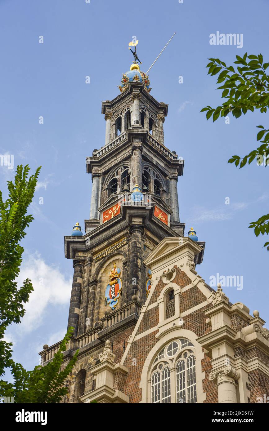 Amsterdam, Netherlands. August 2022. The Westerkerk in the Jordaan in ...