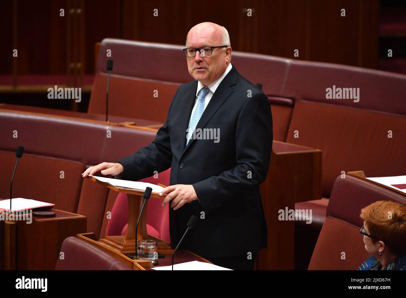 Former Attorney-General George Brandis makes his valedictory speech in ...