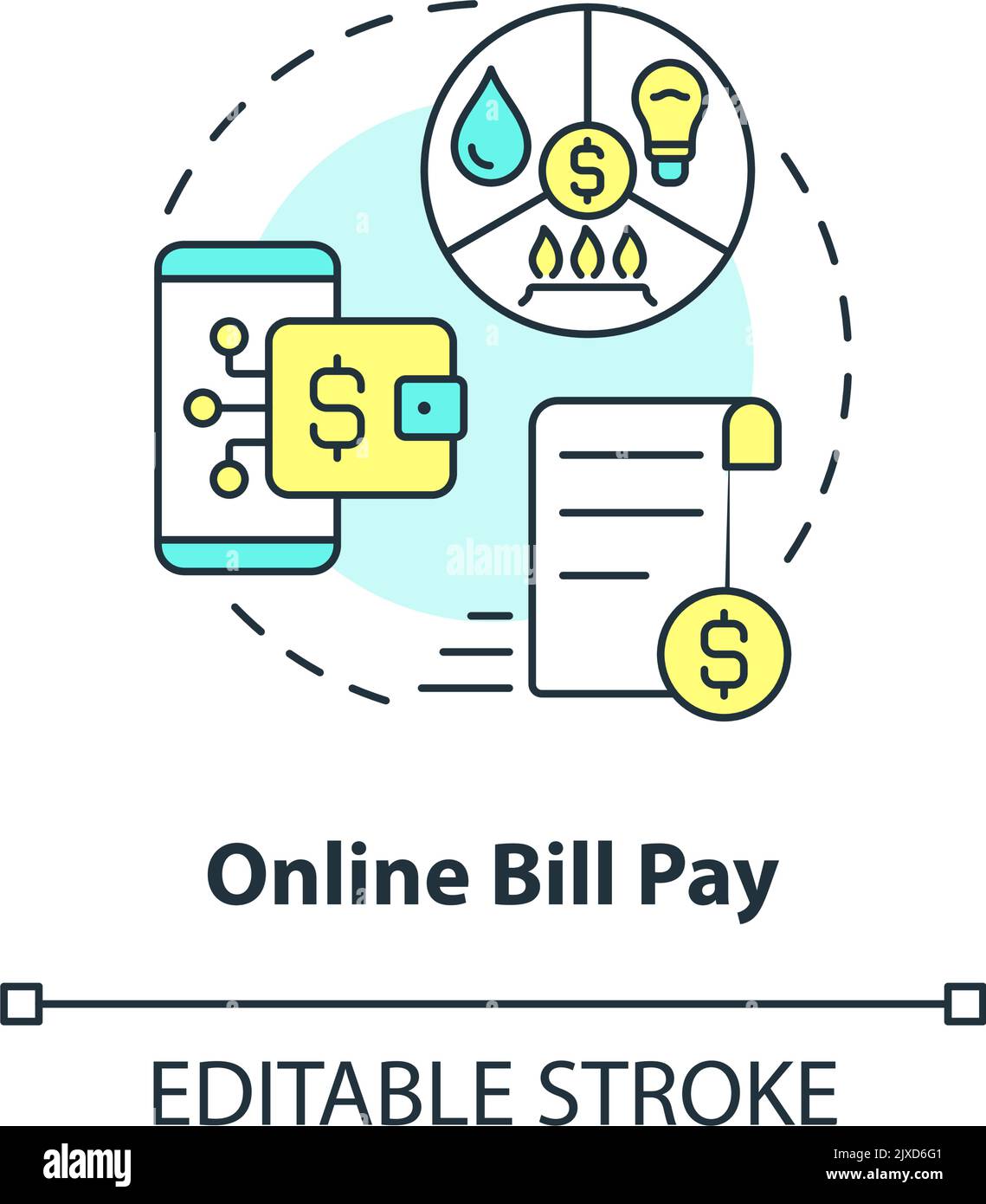 Online bill pay concept icon Stock Vector Image & Art - Alamy Online bill pay concept icon Stock Vector Image & Art - Alamy