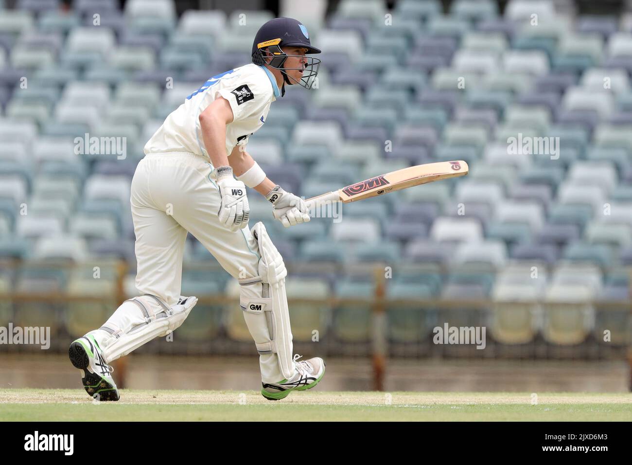 Nick Larkin of New South Wales looks on after playing a shot during day ...