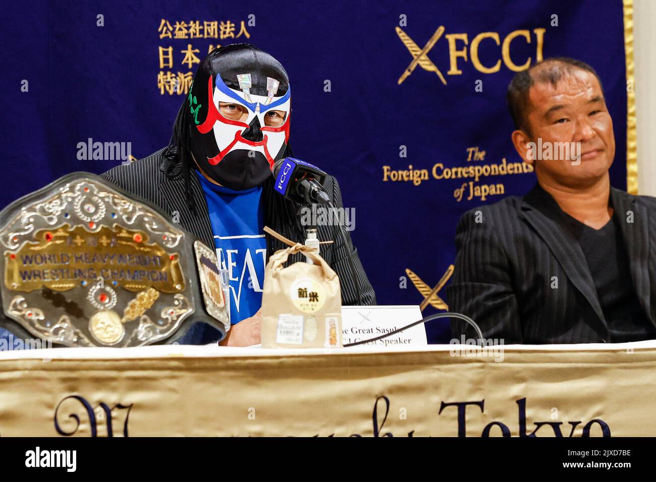 Tokyo, Japan. 07th Sep, 2022. (L to R) Japanese Pro Wrestlers The Great ...