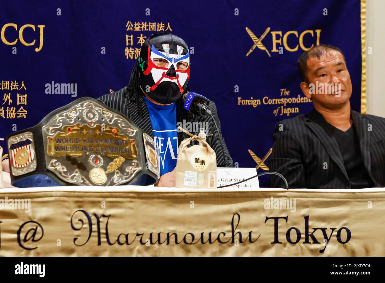 Tokyo, Japan. 07th Sep, 2022. (L to R) Japanese Pro Wrestlers The Great ...