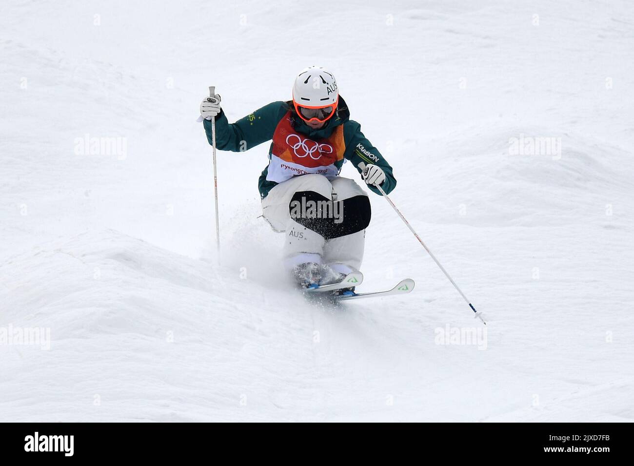 Madii Himbury of Australia competes in the Moguls Qualifying round ...
