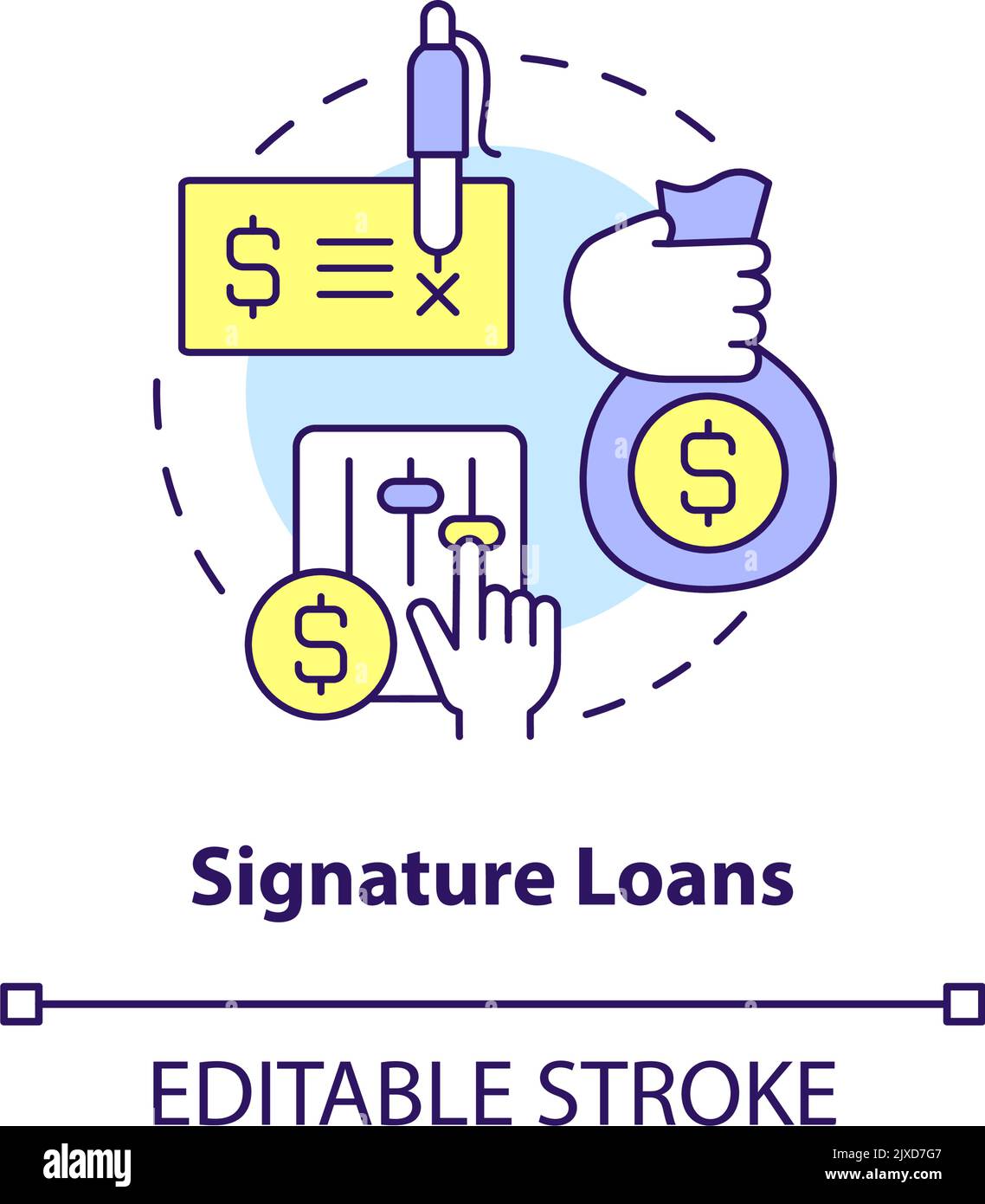 Signature loans concept icon Stock Vector Image & Art - Alamy