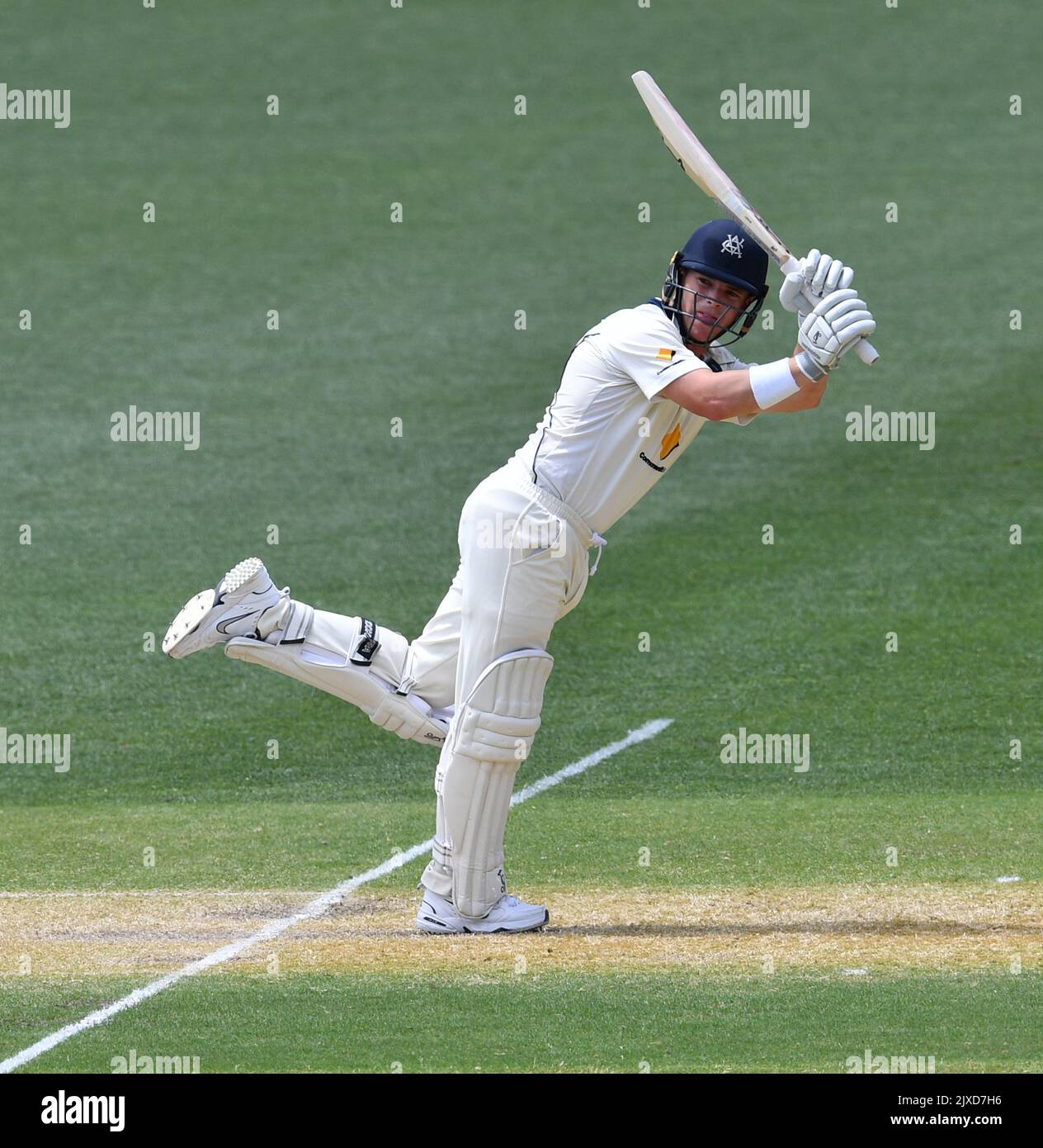 Marcus Harris from the Bushrangers bats during day 2 of the round 6 JLT ...