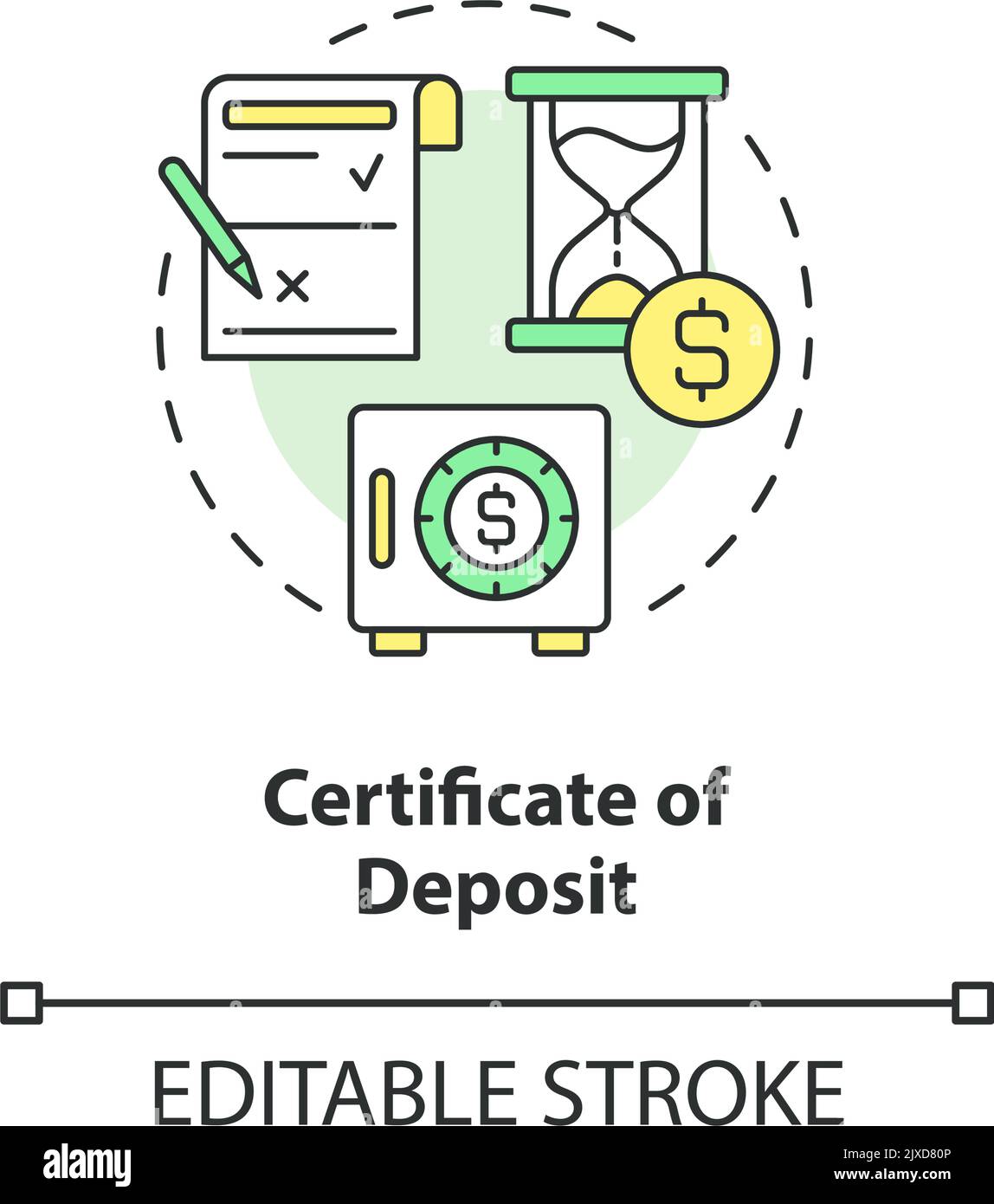 Certificate Of Deposit Concept Icon Stock Vector Image Art Alamy