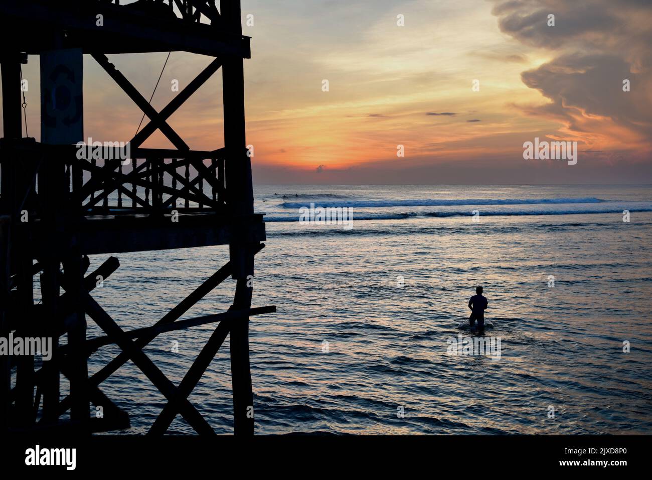 Sunrise at Cloud 9, popular surf spot, Siargao Island. Philippines ...