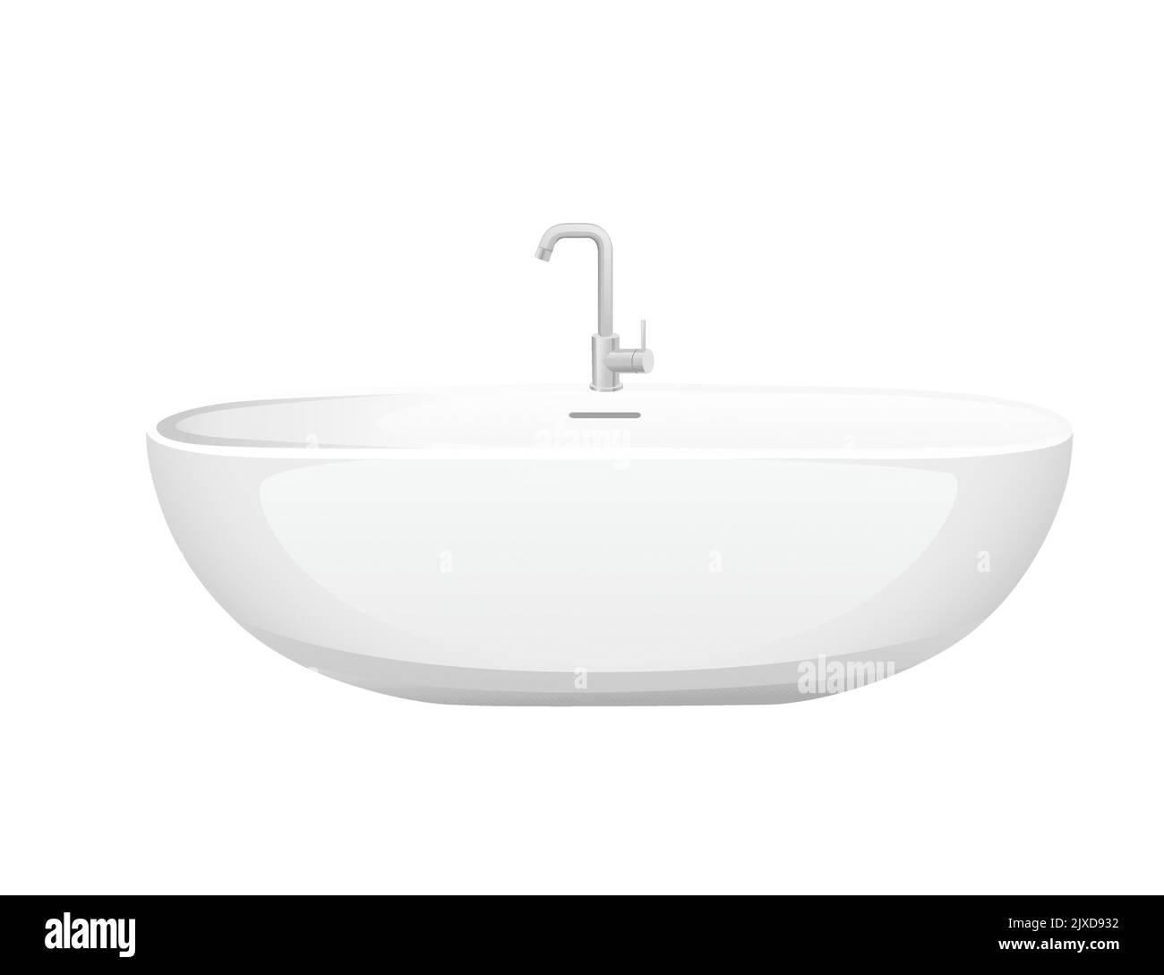 Modern ceramic sink with stainless steel faucet vector illustration ...