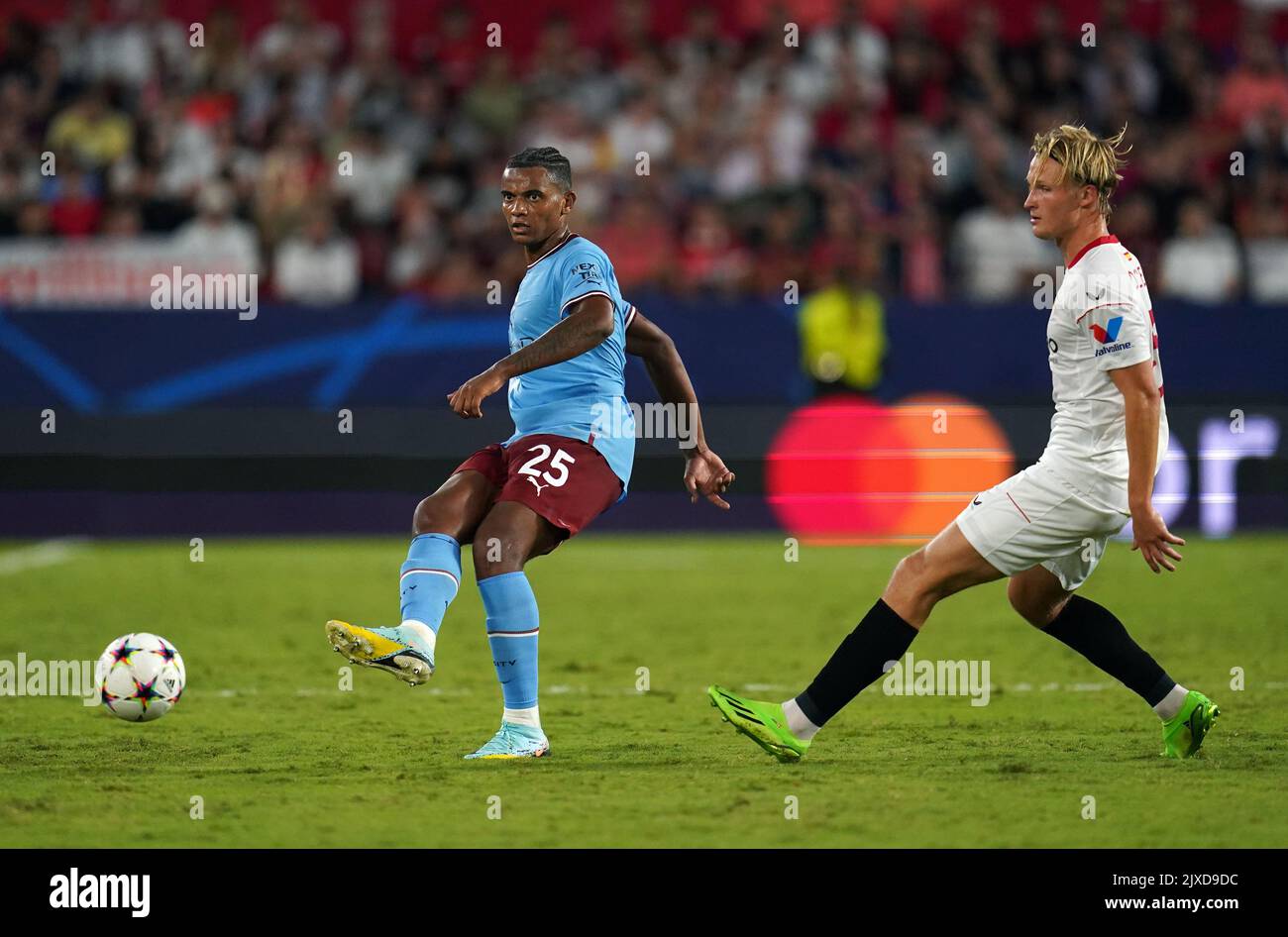 Manchester City's Manuel Akanji (left) during the UEFA Champions League ...