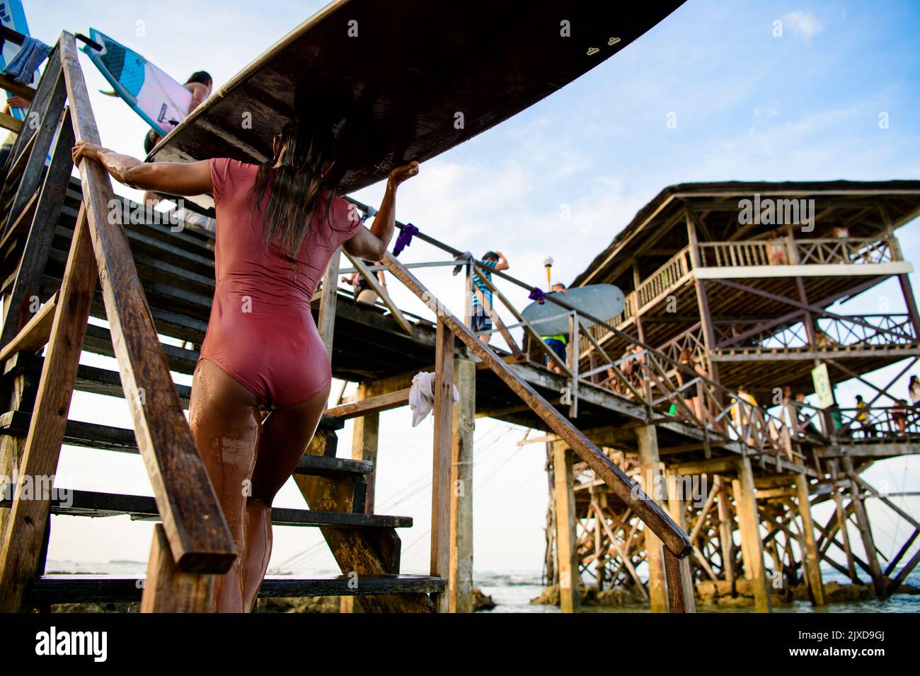 Surfing At Cloud 9 Popular Surf Spot Siargao Island Philippines
