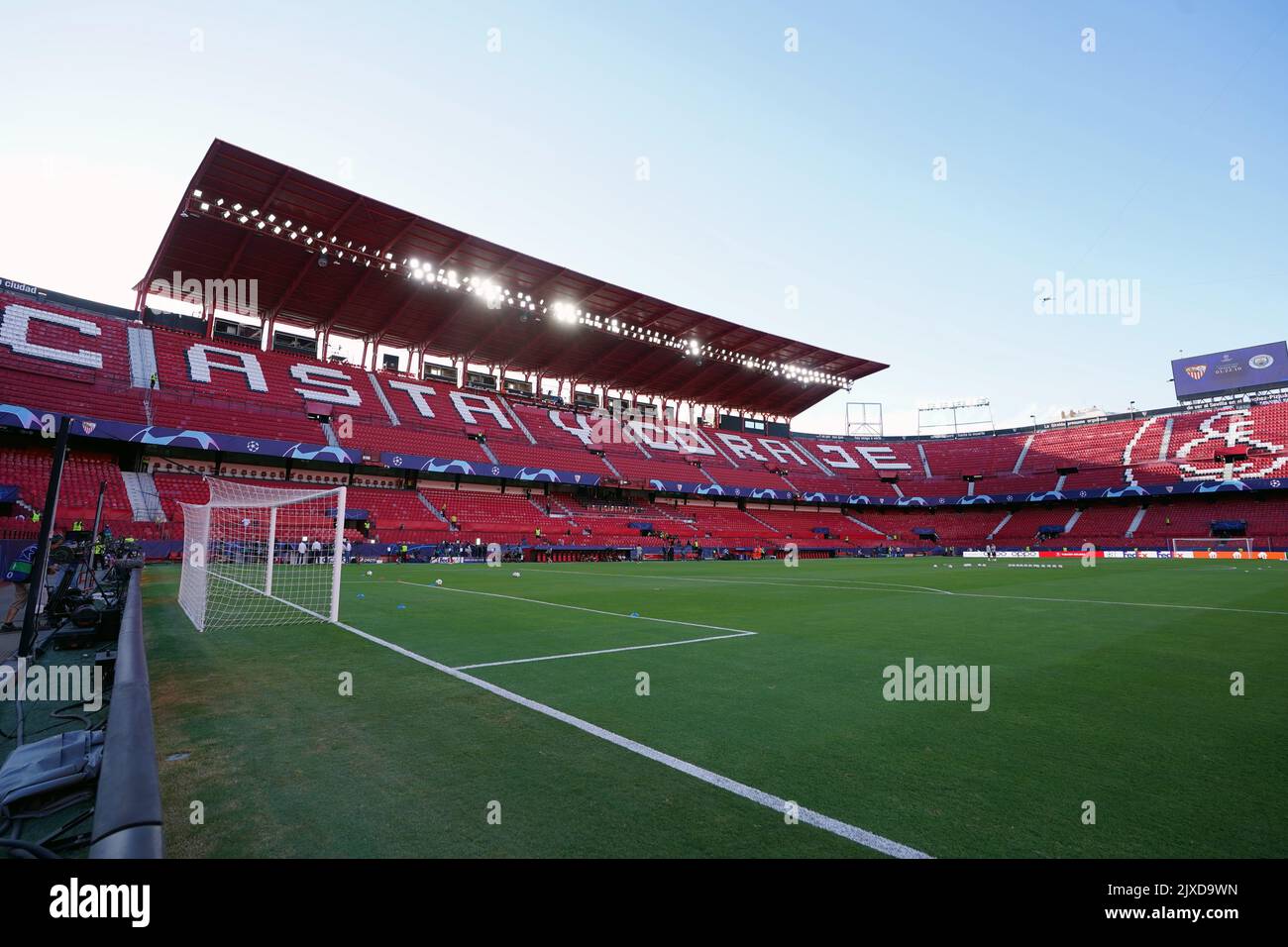 A general view fo the pitch ahead of the UEFA Champions League Group G ...