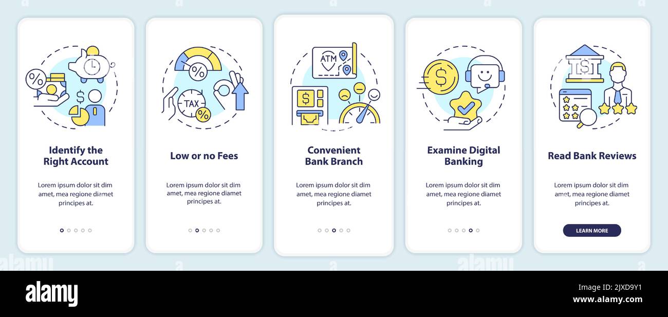 Choose bank onboarding mobile app screen Stock Vector Image & Art - Alamy