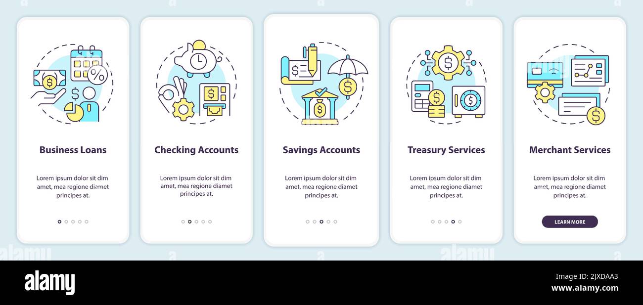 Business banking onboarding mobile app screen Stock Vector Image & Art ...