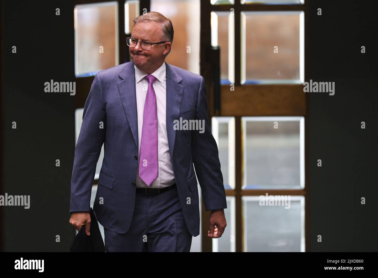 Australian shadow Transport Minister Anthony Albanese arrives during ...