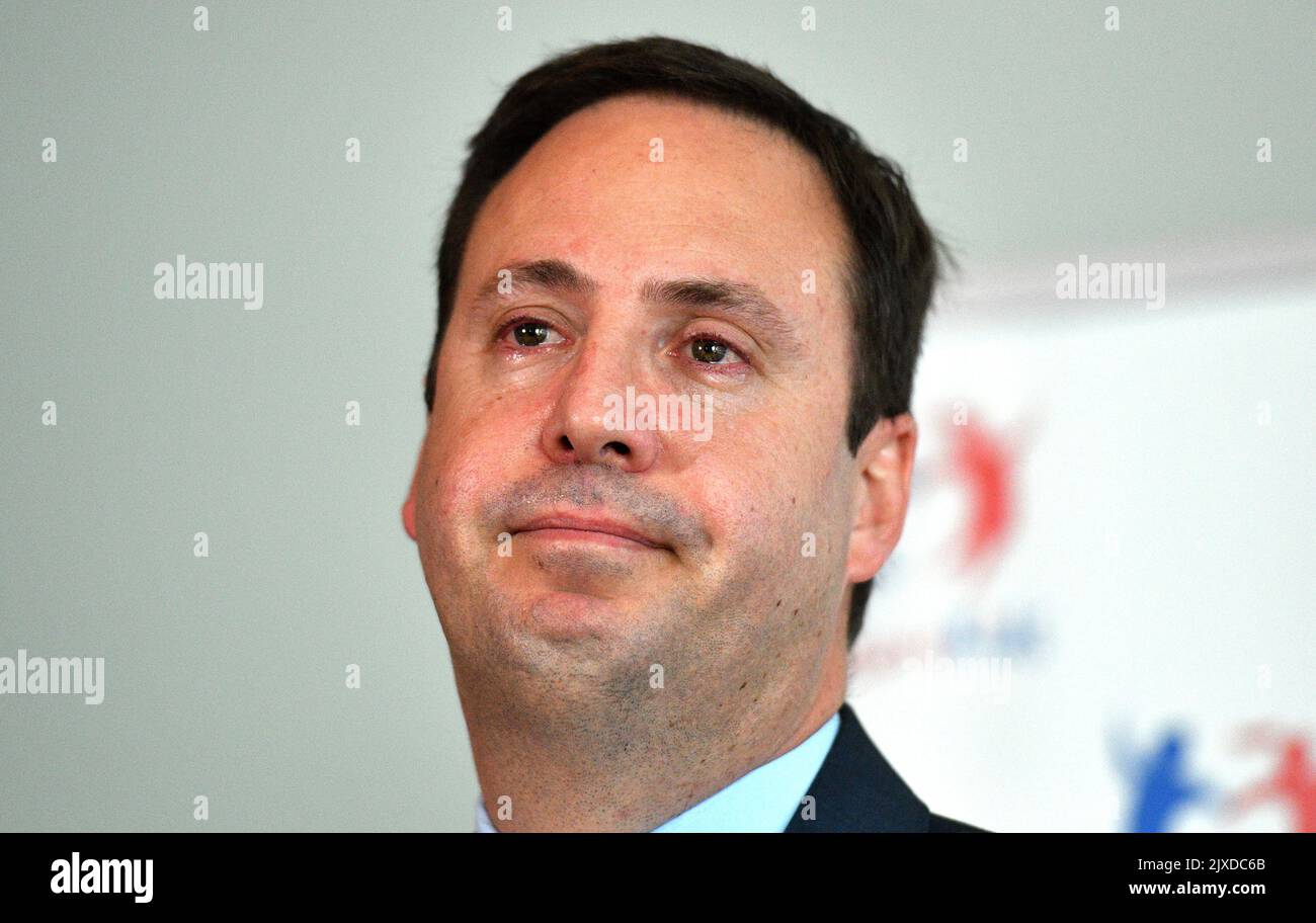 Minister for Trade, Tourism and Investment Steven Ciobo tears up at a ...