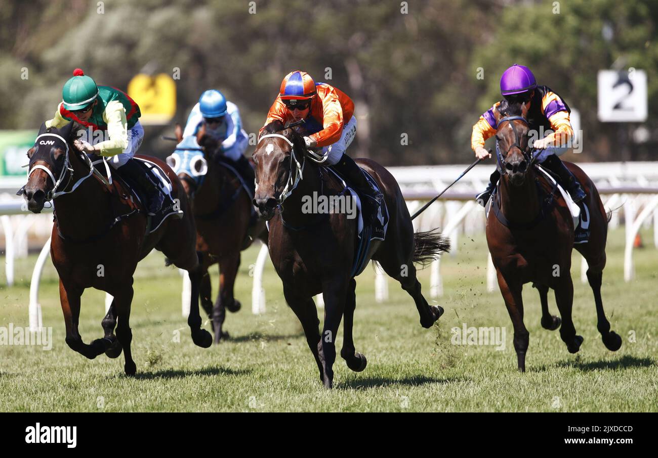 Jockey Brenton Avdulla (centre) rides Once More a Lady to win race 6, # ...