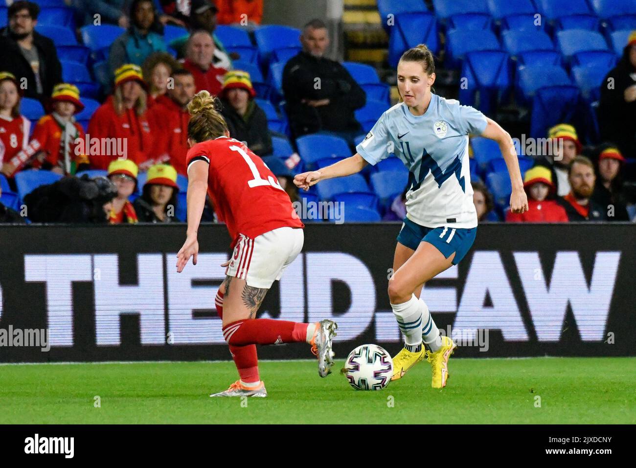 Cardiff, Wales. 6 September 2022. Lara Prašnikar of Slovenia under ...