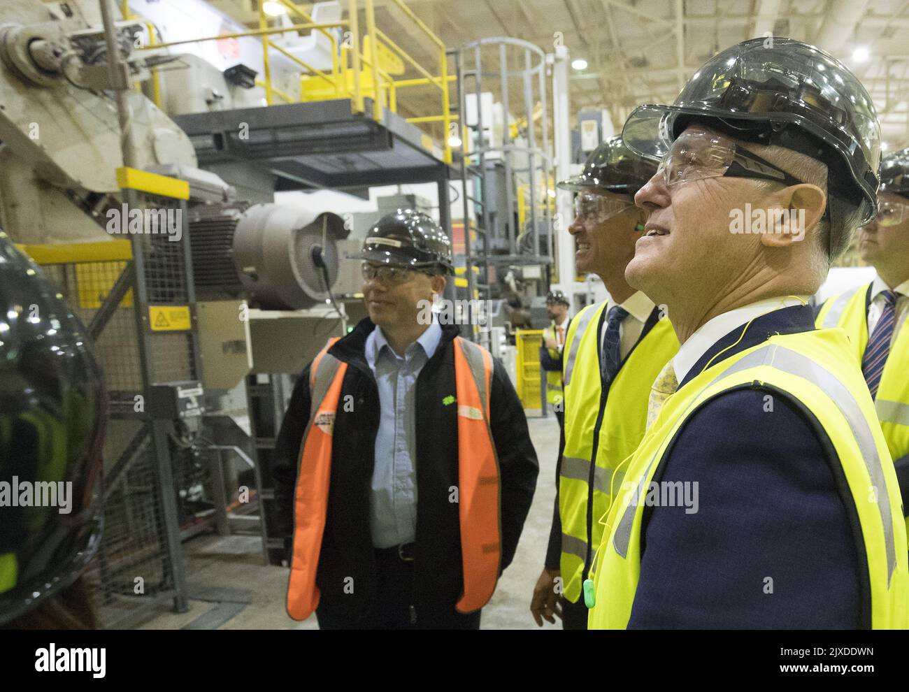 Australian Prime Minister Malcolm Turnbull (right) is seen during a ...