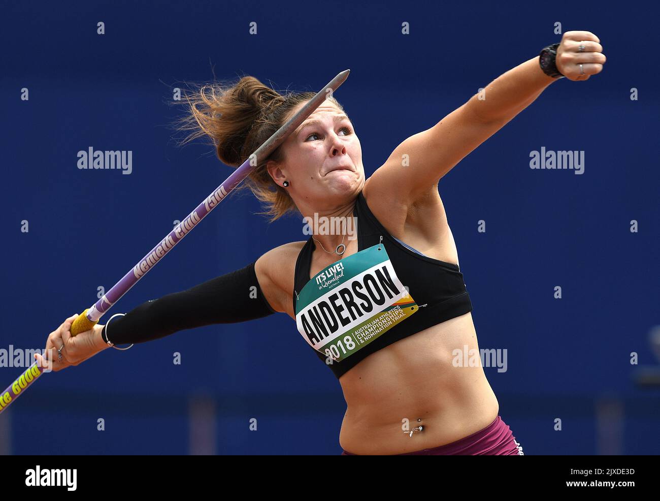 Tahlia Anderson of Queensland competes during the Womens Javelin first ...
