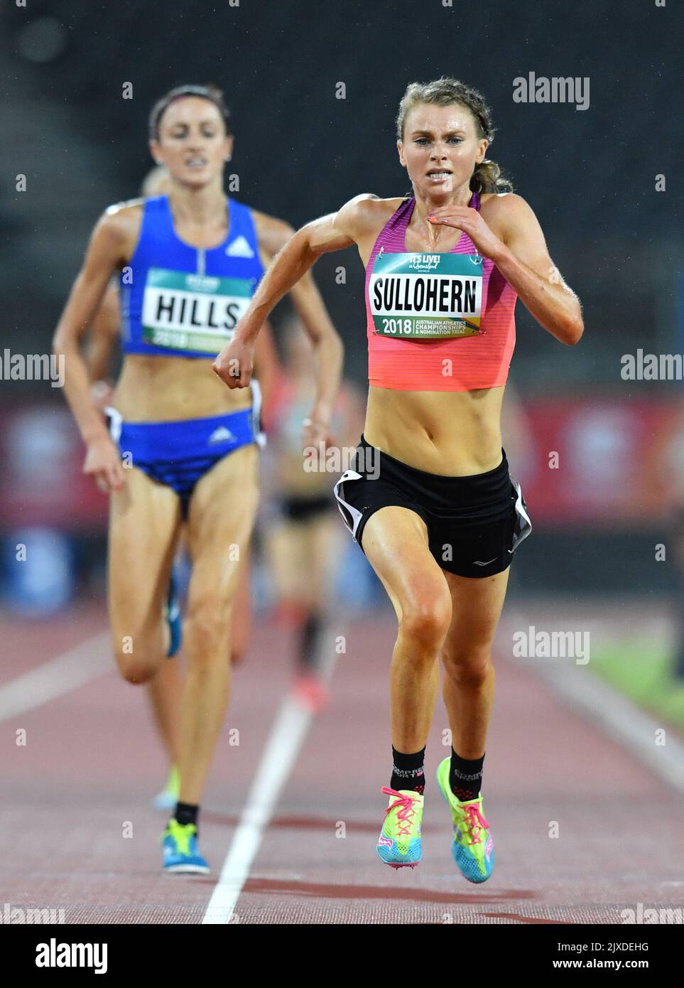 Celia Sullohern (right) in action winning the women's 5000 metres ...