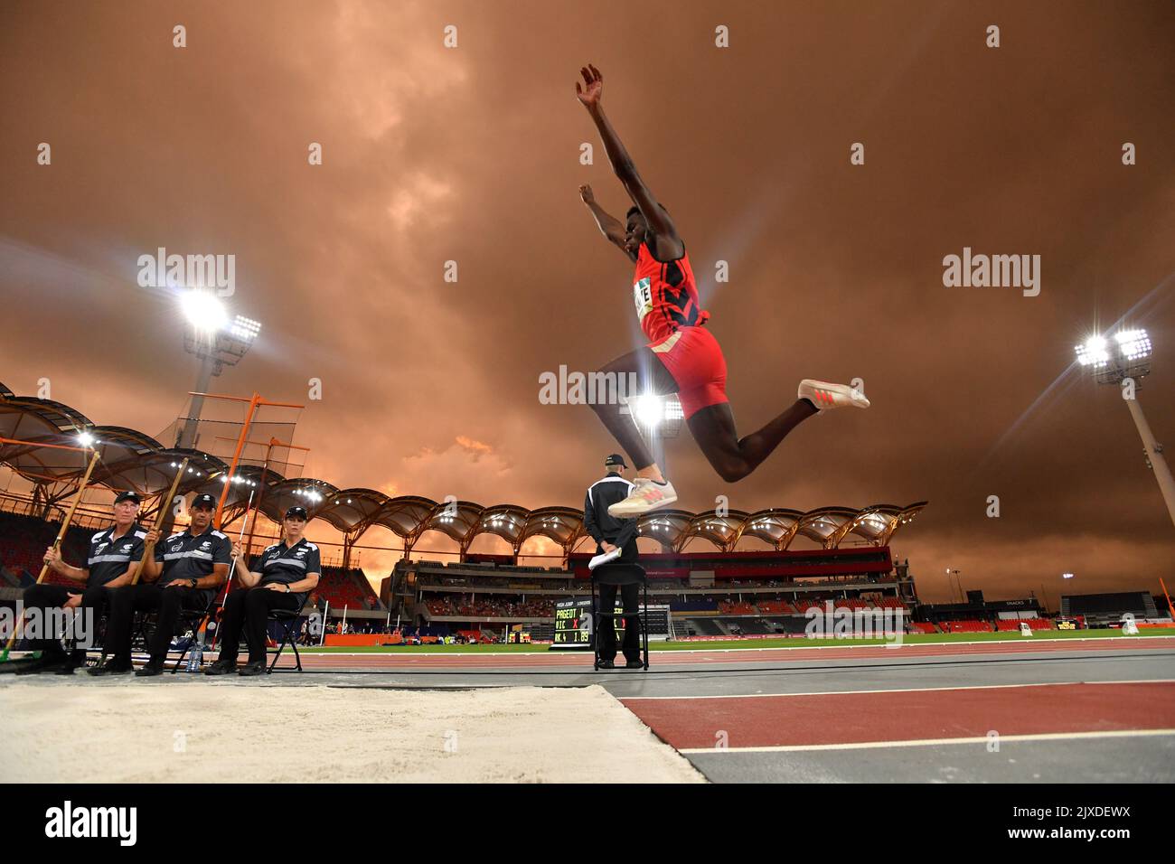 Emmanuel Fakiye from NSW in action during the Men's Triple Jump on day ...