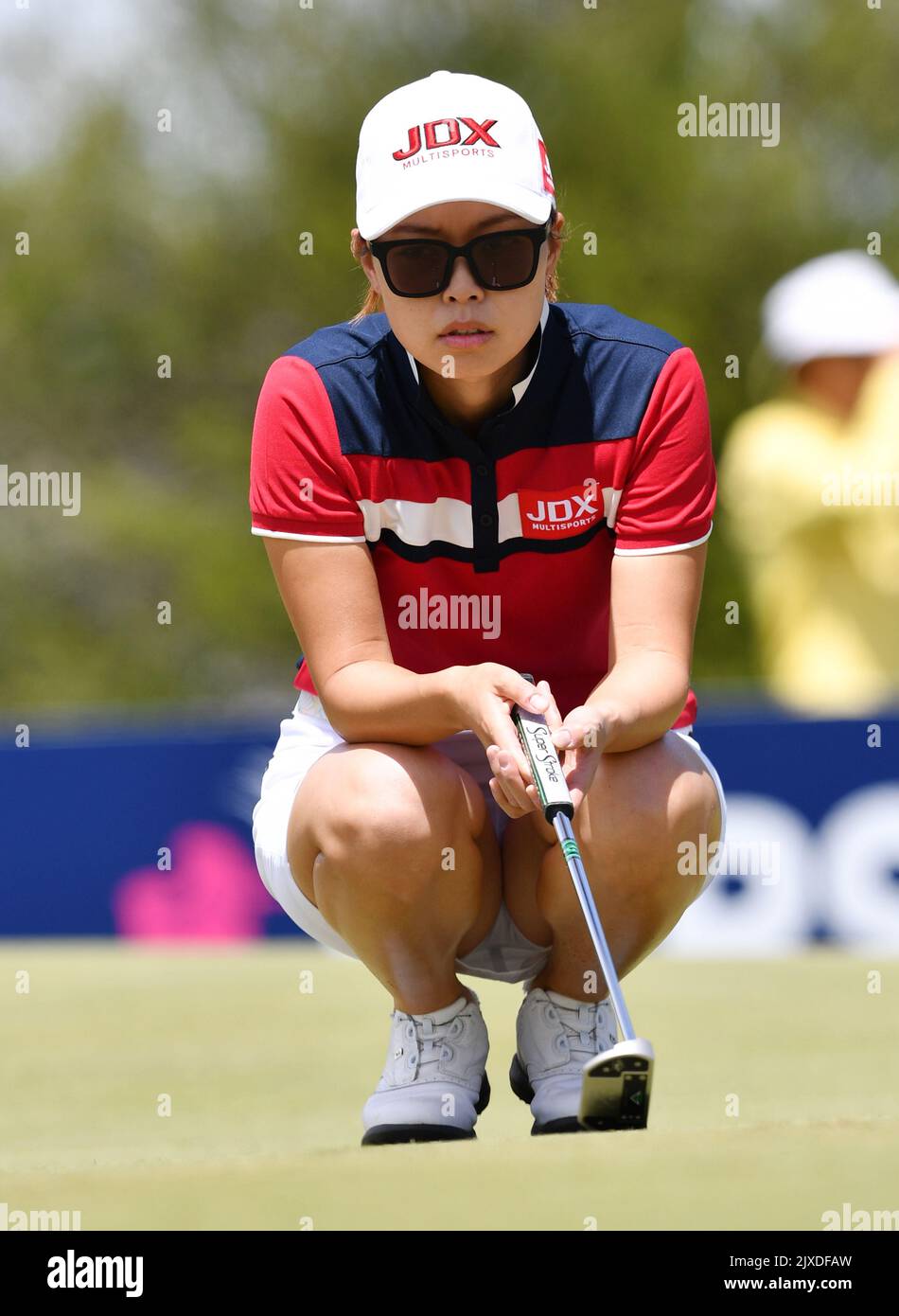 Sun Young Yoo from Korea checks her line on the 3rd during the ...
