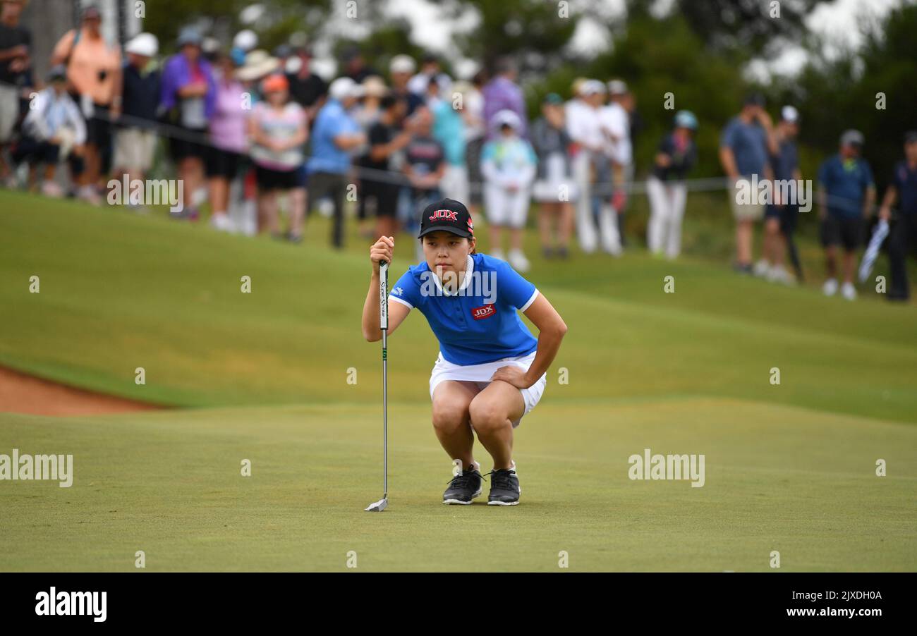 Sun Young Yoo from Korea on the 4th before her putt during the ...